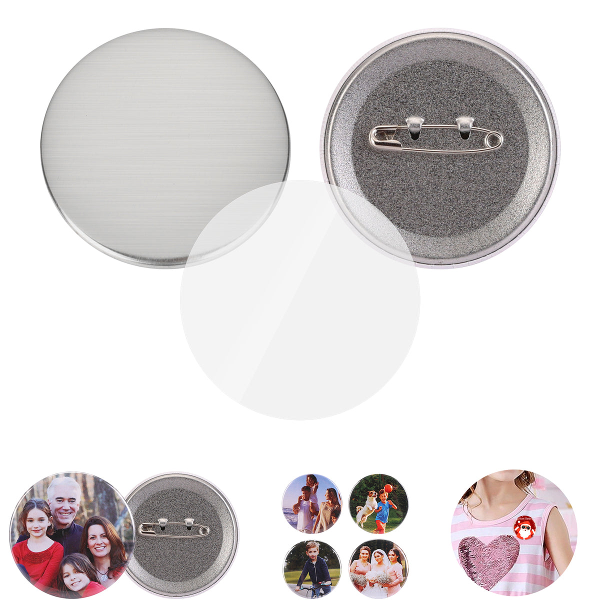 Pinned Back Button Supplies Round 2.28" for 1000 Button – AMAGMK